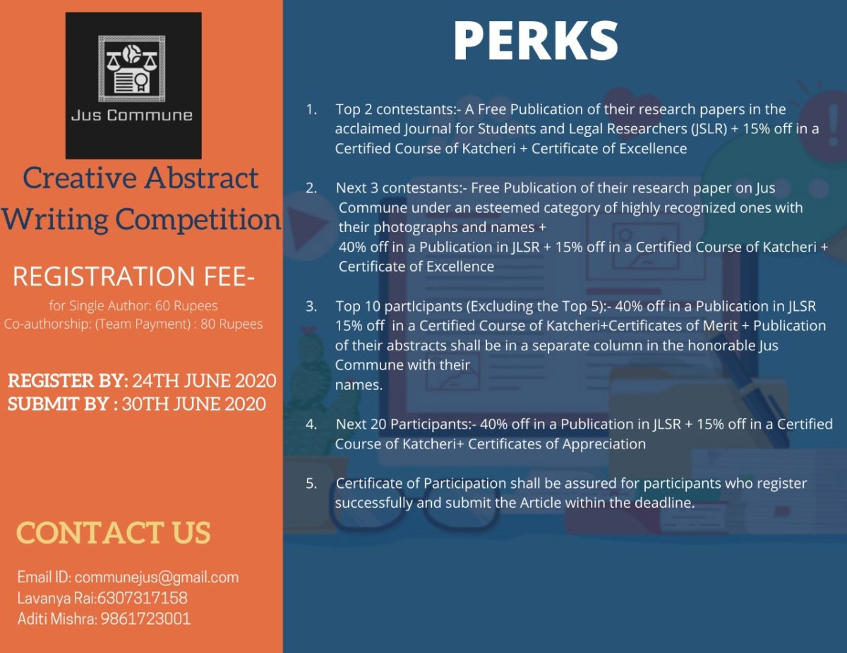 Creative Abstract Writing Competition - Indian Law Watch