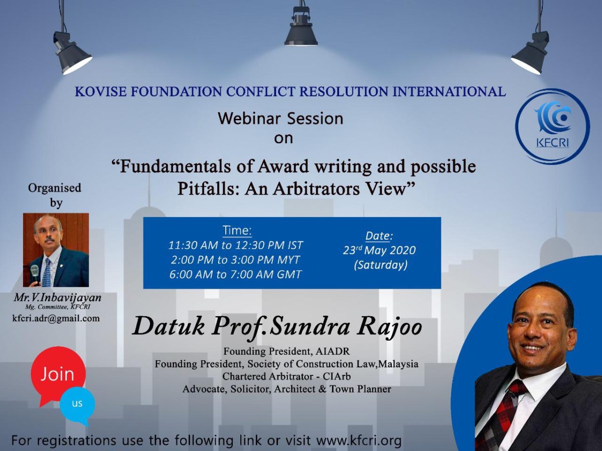 Fundamentals of Award writing and possible Pitfalls: An Arbitrators View'-Datuk Professor Sundra ...