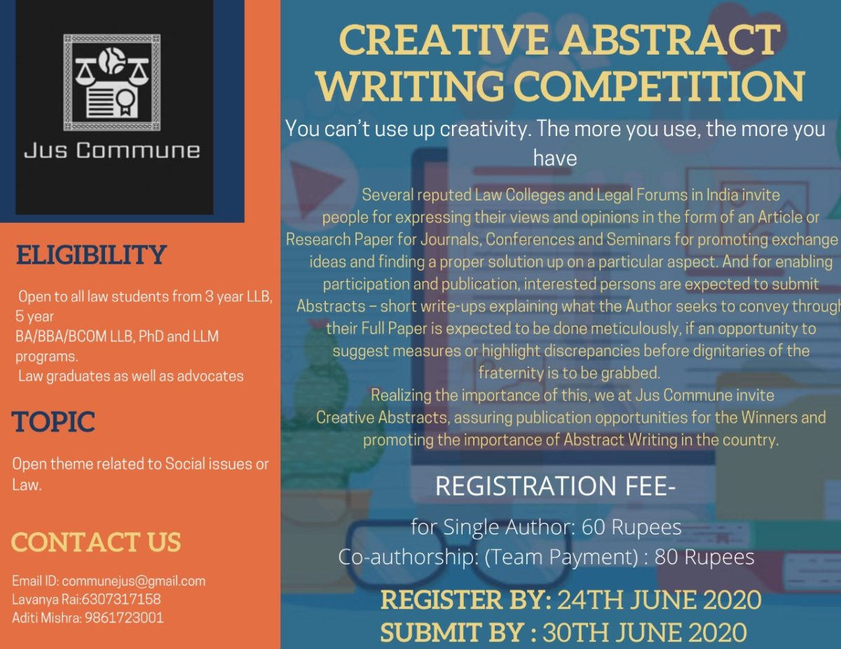 Creative Abstract Writing Competition - Indian Law Watch