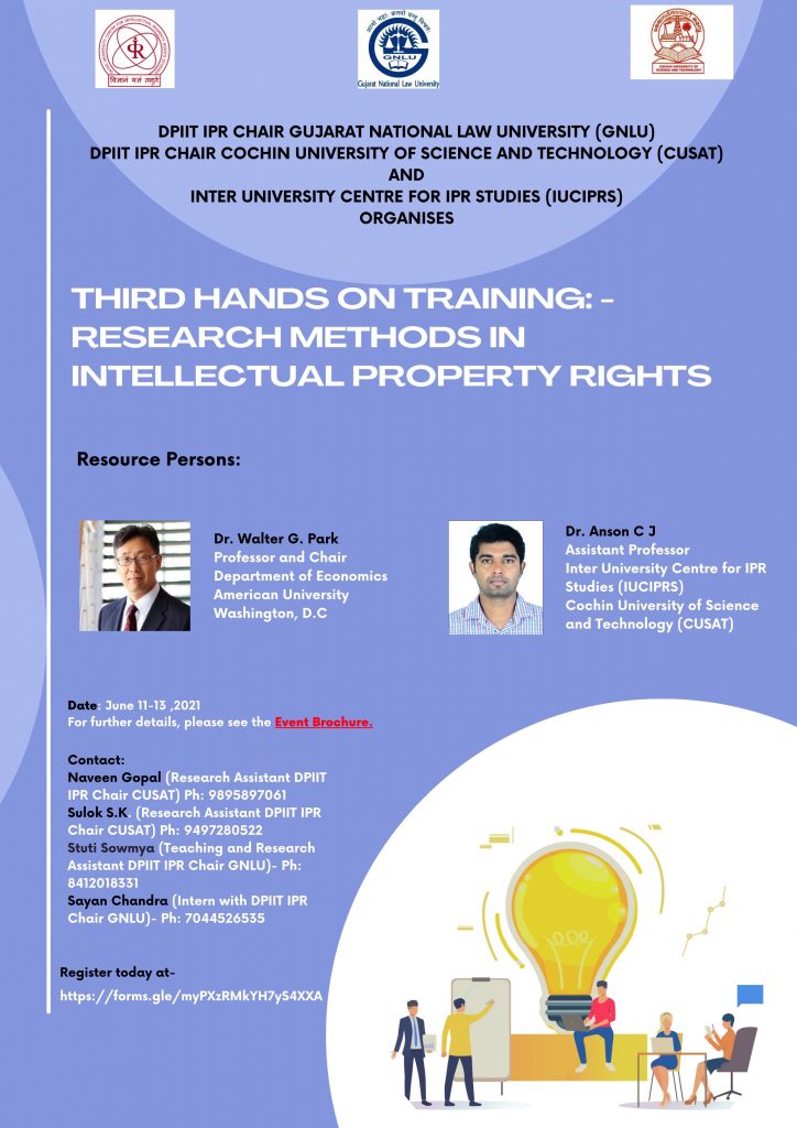 THIRD HANDS-ON TRAINING: RESEARCH METHODS IN INTELLECTUAL PROPERTY ...