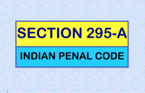 Section 295 A of Indian Penal Code - Indian Law Watch